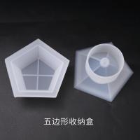 China DIY Crystal Dropper Mold Storage Jewelry Box Pentagonal Storage Box Gift Box Silicone Mold for sale