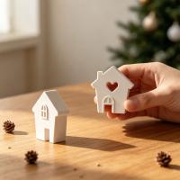 China Liulian Love Small House Silicone Mold DIY Aromatherapy Candle Mini House Decoration Gypsum Mold for sale