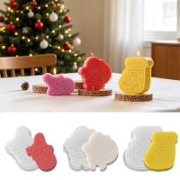 China DIY Cross-border Christmas Candle Silicone Molds, Santa Claus, Christmas Socks, Gift Fragrance, Gypsum Molds for sale