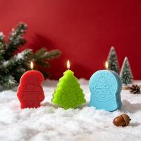 China Christmas Listing Aromatherapy Gypsum Ornament Silicone Mold Santa Claus Elk Snowman Candle Mold for sale