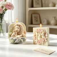 China Cross Border Relief Lion Mother Son Flower Parent-child Rabbit Silicone Mold DIY Aromatherapy Gypsum Soap Mold for sale