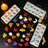 China Halloween Pumpkin Storage Box Skull Ghost Devil Cross Wax Particle Pendant Silicone Mold for sale