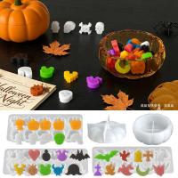 China Halloween Pumpkin Storage Box Skull Ghost Devil Cross Wax Particle Pendant Silicone Mold for sale