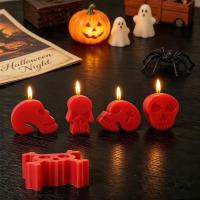 China Halloween Pumpkin Storage Box Skull Ghost Devil Cross Wax Particle Pendant Silicone Mold for sale