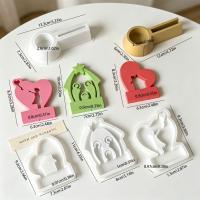 China Cross Border New Product Love Balloon Family Blessing Love House Candlestick Base Insertion Plate Silicone Mold for sale