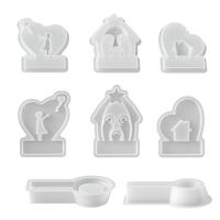 China Cross Border New Product Love Balloon Family Blessing Love House Candlestick Base Insertion Plate Silicone Mold for sale