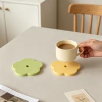China Ins Minimalist Style Circular Flower Perforated Cup Mat Silicone Mold DIY Stacking Storage Coffee Mat Mold for sale