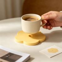 China Ins Minimalist Style Circular Flower Perforated Cup Mat Silicone Mold DIY Stacking Storage Coffee Mat Mold for sale