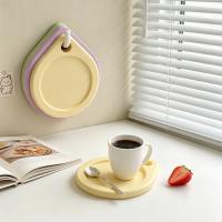 China Ins Style Suspended Droplet Shaped Coaster Silicone Mold DIY Aromatherapy Gypsum Coffee Pad Insulation Pad Mold for sale