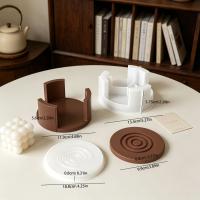China Cross-border INS Minimalist Style Round Threaded Cup Coaster With Circular Hollow Storage Base, Gypsum Silicone Mold for sale