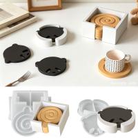 China Ins Cute Bear Vortex Round Coaster Coaster Storage Box Base Decorative Gypsum Silicone Mold for sale