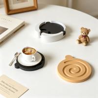 China Ins Cute Bear Vortex Round Coaster Coaster Storage Box Base Decorative Gypsum Silicone Mold for sale