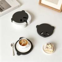China Ins Cute Bear Vortex Round Coaster Coaster Storage Box Base Decorative Gypsum Silicone Mold for sale