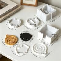 China Ins Cute Bear Vortex Round Coaster Coaster Storage Box Base Decorative Gypsum Silicone Mold for sale