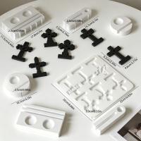 China New Ins Style Cross Candlestick Insert Plate Silicone Mold DIY Aromatherapy Gypsum Base Insert Plate Mold for sale