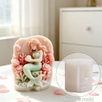 China 3D Ocean Coral Mermaid Candle Silicone Mold DIY Aromatherapy Gypsum Ornament Mold for sale