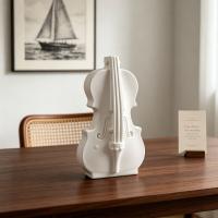 China Nordic Style Violin Aromatherapy Candle Silicone Mold Creative Gypsum Ornament DIY Handmade Soap Mold for sale