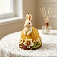 China 3D Flower Honeycomb Rabbit Candle Silicone Mold Cross-border DIY Aromatherapy Gypsum Jewelry Decoration Mold for sale