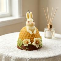 China 3D Flower Honeycomb Rabbit Candle Silicone Mold Cross-border DIY Aromatherapy Gypsum Jewelry Decoration Mold for sale