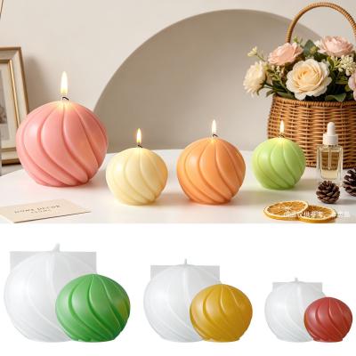 China Large, Medium, Small Spherical Spiral Candle Silicone Mold DIY Aromatherapy Candle Gypsum Ornament Dropper Mold for sale