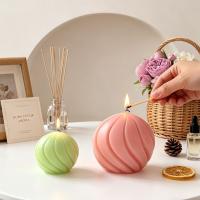 China Large, Medium, Small Spherical Spiral Candle Silicone Mold DIY Aromatherapy Candle Gypsum Ornament Dropper Mold for sale