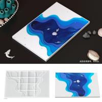 China Crystal Resin Irregular Tray Silicone Mold DIY Ocean Terraced Landscape Coaster Drip Glue Mold for sale