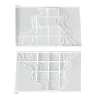 China Crystal Resin Irregular Tray Silicone Mold DIY Ocean Terraced Landscape Coaster Drip Glue Mold for sale
