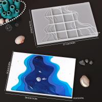 China Crystal Resin Irregular Tray Silicone Mold DIY Ocean Terraced Landscape Coaster Drip Glue Mold for sale