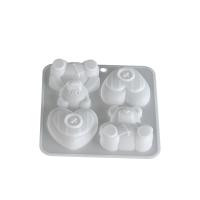 China Aromatherapy Gypsum Candle, Four Grid Three-dimensional Love Bear, Little Bear Candle Holder Ornament, Silicone Mold for sale