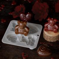 China Aromatherapy Gypsum Candle, Four Grid Three-dimensional Love Bear, Little Bear Candle Holder Ornament, Silicone Mold for sale