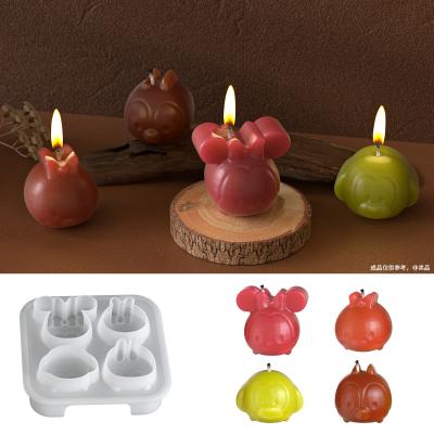 China Cartoon 3D Chicken Duckling Small Animal Aromatherapy Gypsum Candle Mold DIY Key Pendant Mold for sale