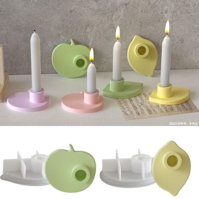 China Lemon, Apple, Fruit Aromatherapy Candle Base Silicone Mold DIY Cement Gypsum Candlestick Dropping Grinding Machine for sale