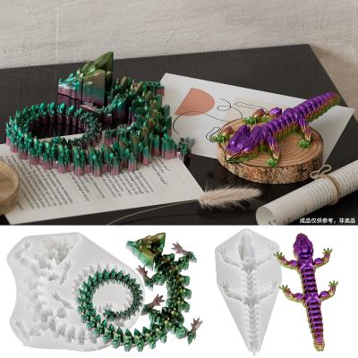 China DIY Crystal Dropper Mirror Hinged Dragon Crystal Dragon Joint Dragon Crystal Cluster Dragon Silicone Mold Wholesale for sale