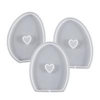 China DIY Crystal Dropper Love Egg Shaped Coaster Grinding Tool Easter Aromatherapy Gypsum Candle Silicone Mold for sale