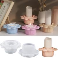 China DIY Handmade Gypsum Cement Aromatherapy Candle Cup Gypsum Storage Can Lotus Mirror Silicone Mold Creative Ornament for sale
