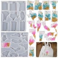 China Dropping Glue American Map Pendant Hanging Silicone Mold Irregular Keychain Dropping Glue Mold for sale