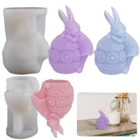 China Skirt Rabbit Flower Ball Baby Silicone Mold DIY 3D Rabbit Dropping Candle Aromatherapy Gypsum Mold for sale