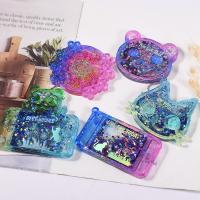 China Little Bear Mobile Phone Cat Wreath Flowing Sand Pendant Hanging Silicone Mold DIY Crystal Drip Glue Keychain for sale
