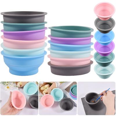China DIY Crystal Dropper Color Mixing Cup Oil Painting Washing Cup Travel Foldable Silicone Cup Mold for sale