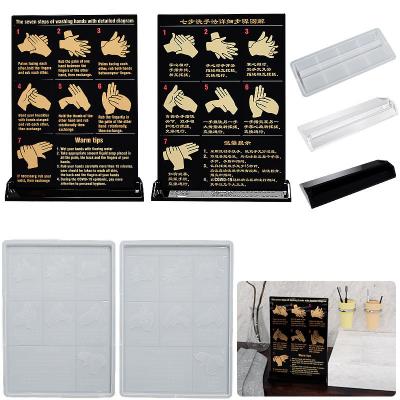 China DIY Crystal Dropping Gel Handwashing Platform Cleaning Techniques Chinese And English Version Hotel Bathroom Platform Silicone Mold for sale