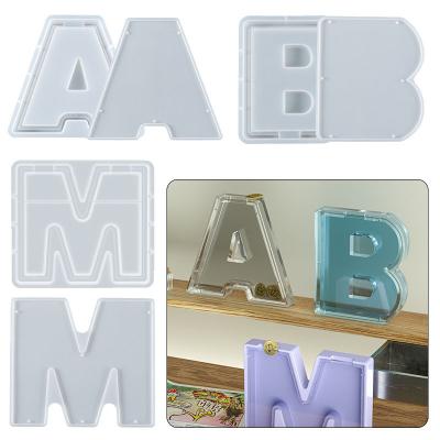 China DIY Letter Piggy Bank Storage Box ABM Dropper Resin Change Piggy Bank Storage Box Silicone Mold for sale