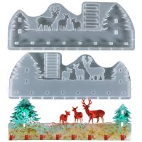 China DIY Crystal Dropping Glue Hook Brand Mold Elk Christmas Tree Wall Storage Hanger Key Hook Silicone Mold for sale