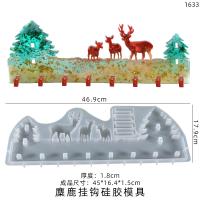 China DIY Crystal Dropping Glue Hook Brand Mold Elk Christmas Tree Wall Storage Hanger Key Hook Silicone Mold for sale
