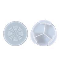 China Crystal Dropper Coaster Storage Box Silicone Mold Striped Circular Coaster Storage Set Silicone Mold for sale