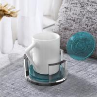 China Crystal Dropper Coaster Storage Box Silicone Mold Striped Circular Coaster Storage Set Silicone Mold for sale