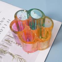 China DIY Epoxy Mold Storage Box, 6-bin Round Lipstick Storage Box, Table Decoration, Silicone Mold Storage for sale