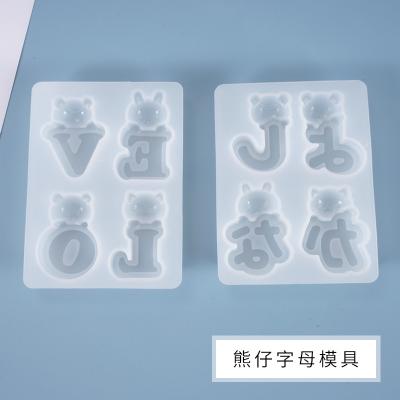 China DIY Crystal Epoxy Mold, Bear Character, Japanese Letter, Cute Bunny Ornament, Silicone Mold, Wholesale for sale