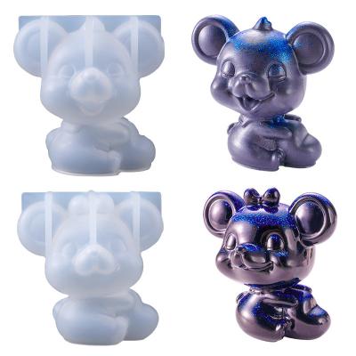 China Animal DIY Three-dimensional Cartoon Aroma Candle Mold, Small Mouse Cute Doll Plaster Silicone Mold for sale
