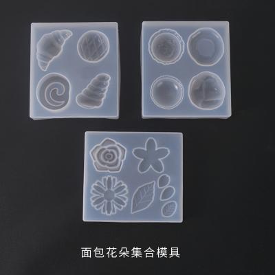 China DIY Crystal Epoxy Mold, Bread And Dessert Collection Mold, Flower And Leaf Decoration, Silicone Mold for sale