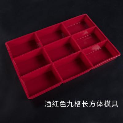 China DIY Handmade Soap Mold, 9-piece Large Rectangular Soap Mold, Nine-grid Rectangular Mirror Silicone Mold for sale
